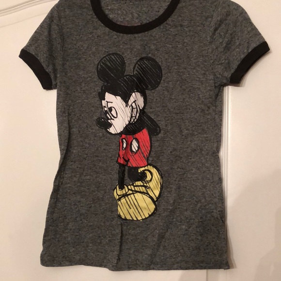 Disney | Shirts & Tops | Disney Grey Mickey Mouse Tshirt | Poshmark